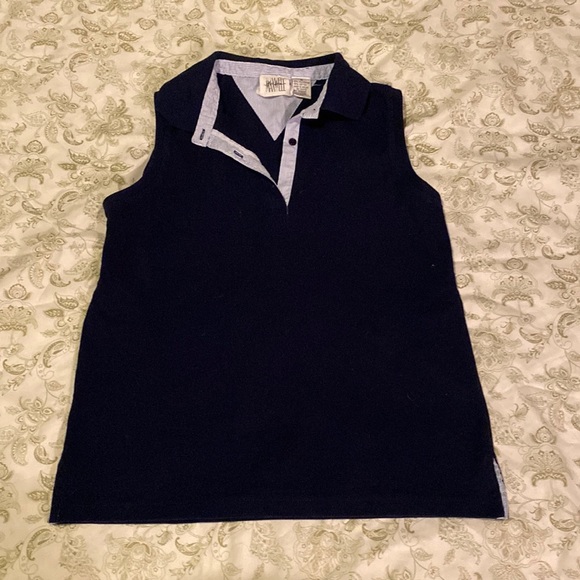 jason maxwell | Tops | Deep Blue Collard Cut Off Polo Shirt Size Medium ...